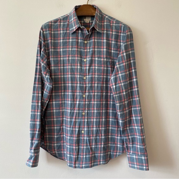 J. Crew | Shirts | J Crew Light Blue And Baby Pink Plaid Button Front Shirt With Pocket | Poshmark